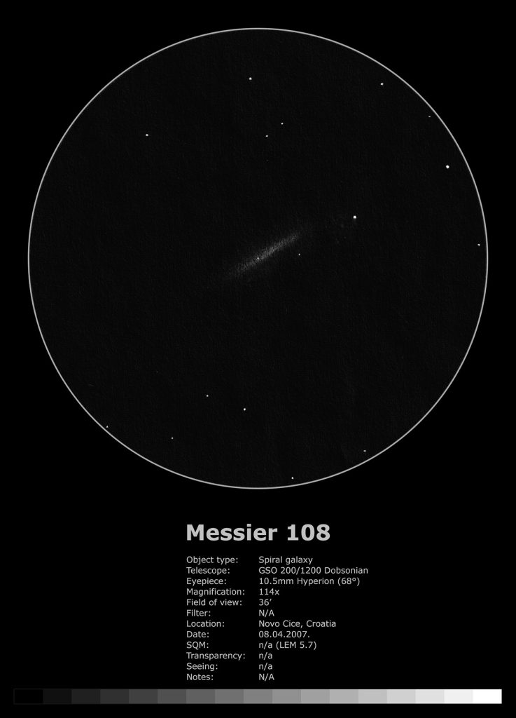 Zvjezdopisi | Skica Messier 108 - Zvjezdopisi